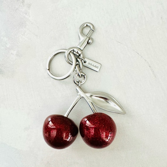 Coach | Accessories | Coach Red And Silver Cherry Key Holder Keychain ...